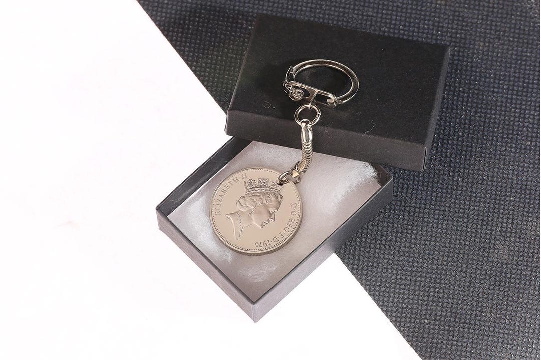1976 50th Birthday OLD Ten Pence Drilled Coin Keyring - Etsy