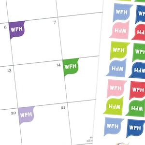 36 WFH Corner Planner Stickers - Work From Home, Schedule Tracker, Work ...