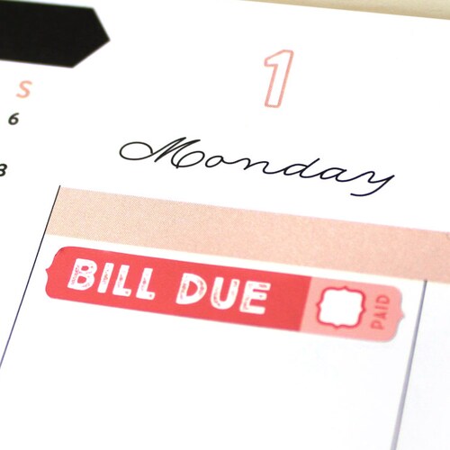 Custom Bill Due Planner Stickers New Colors - Etsy