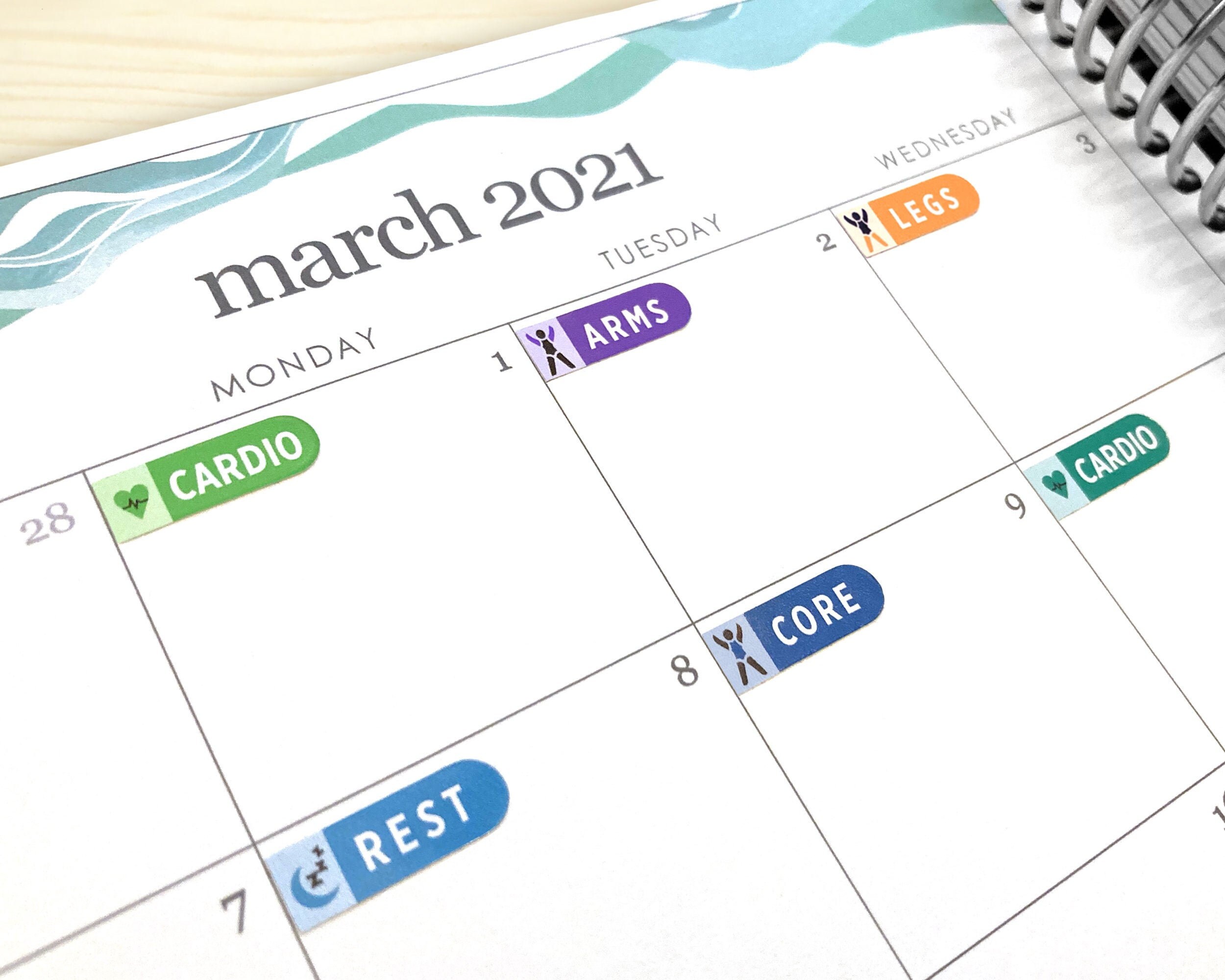 Fitness Tracking Planner Stickers Arms Legs Cardio - Etsy