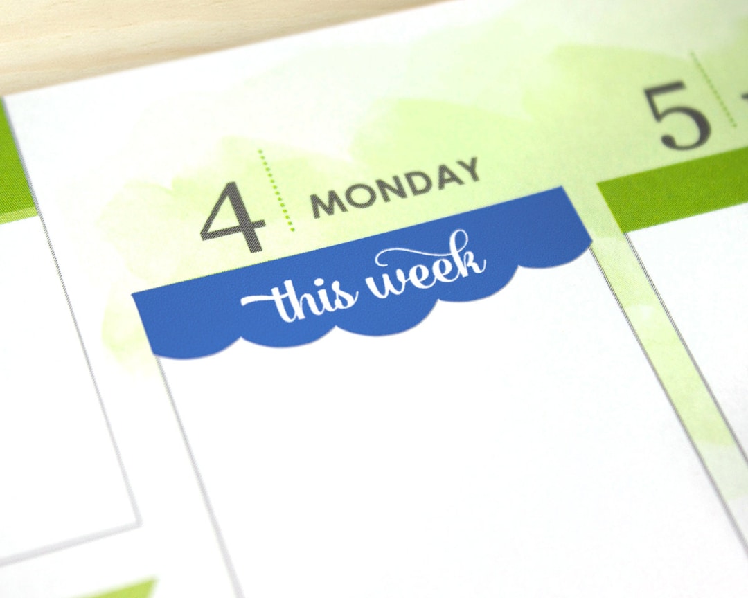 24 This Week Planner Stickers, Scalloped Header Stickers, Fits ECLP 7x9 ...