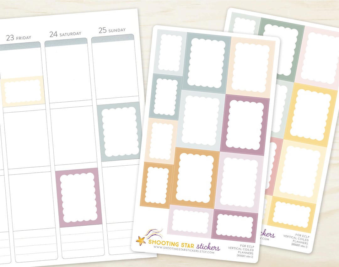 ECLP Bouquet Planner Boxes Set - EC Vertical 7x9 - Full and Half Box ...