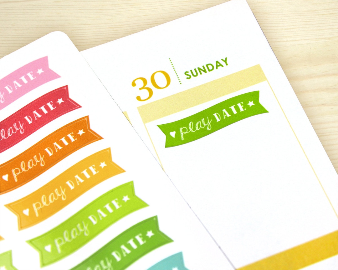 Play Date Planner Stickers, Mini Banners, Kids Socialization, 24 Pc - Etsy