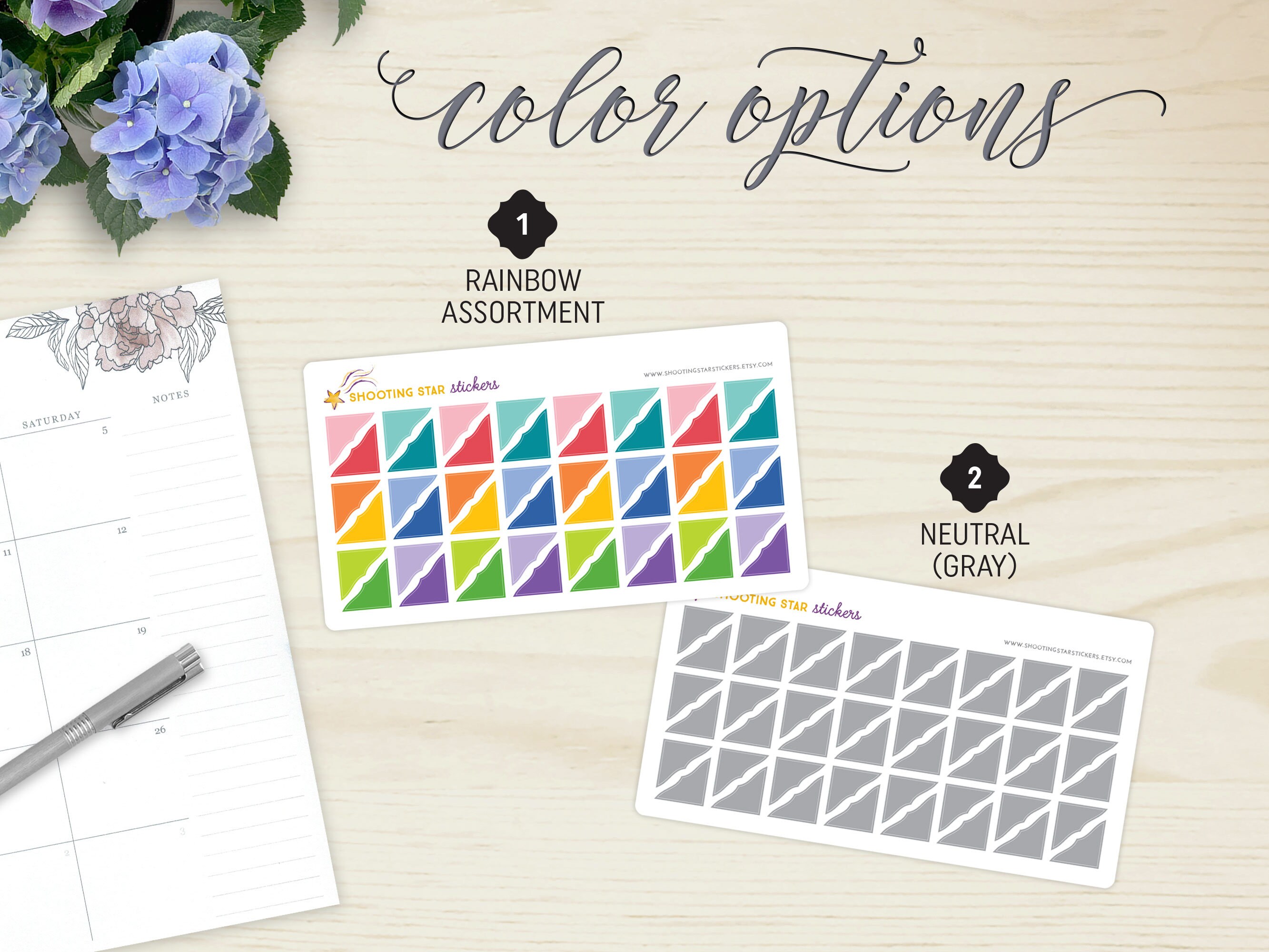 48 Custom or Blank Corner Planner Stickers, Planner Corners, 2025-2026 ...