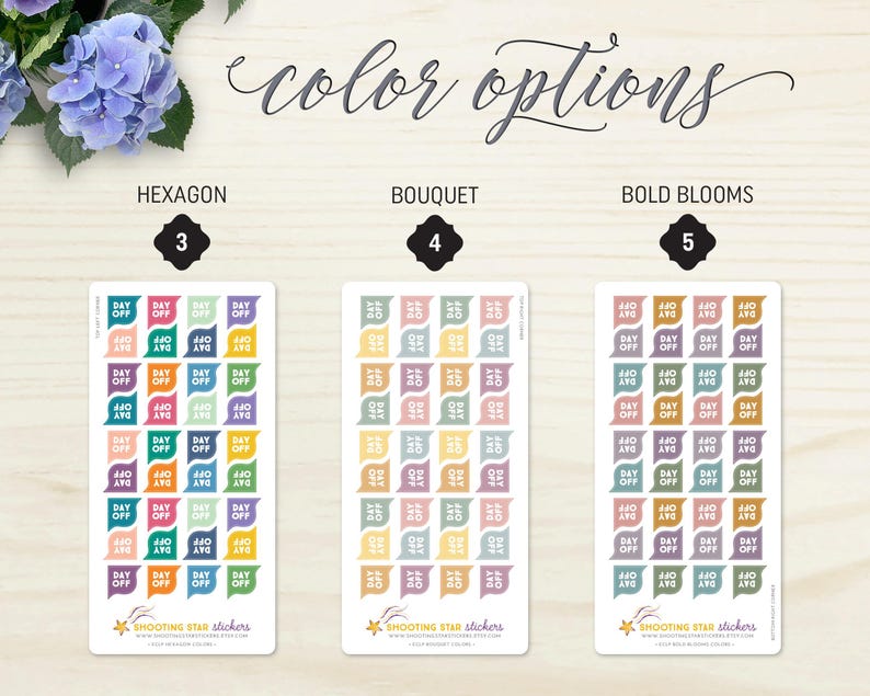36 Day off Corner Planner Stickers, Work School Vacation Tracker, Any ...