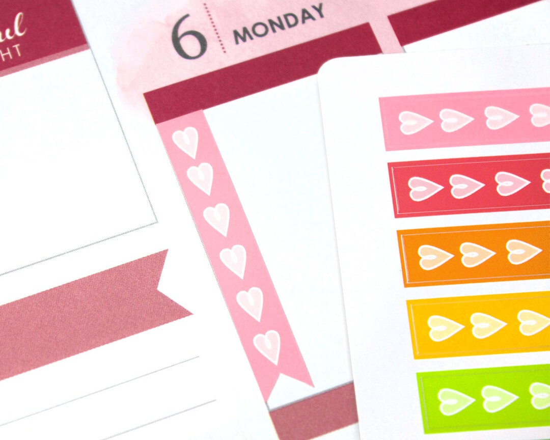 Heart Checklist Planner Stickers, Banner Style, EC Legacy, Toile ...