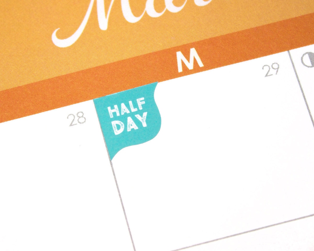36 Half Day Corner Planner Stickers - Any Corner, 2025-2023 Erin ...