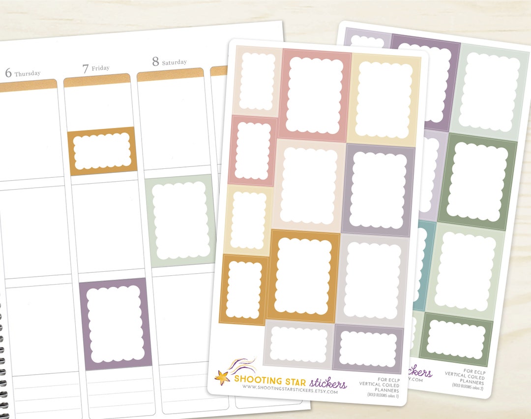 Planner Boxes Set for ECLP Bold Blooms - EC Vertical 7x9 - Full and ...