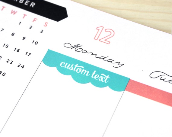 24 Custom or Blank Headers Scalloped Planner Header Stickers | Etsy