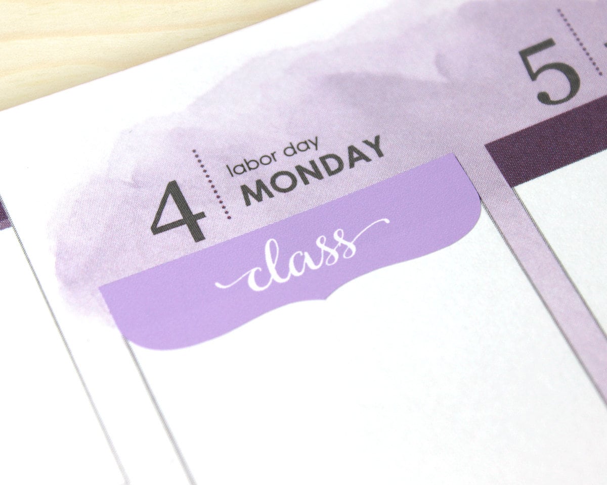 24 Class Planner Headers Student Scheduling Stickers College - Etsy