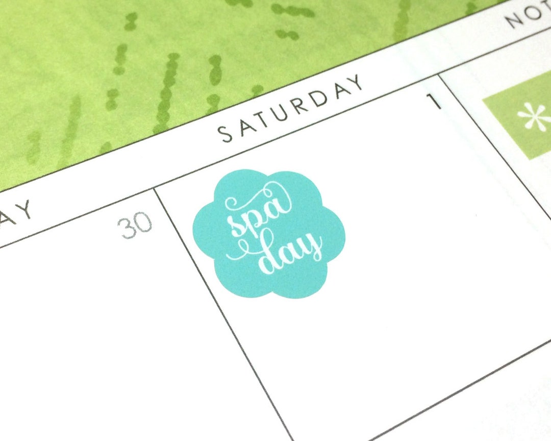 24 Spa Day Stickers, Treat Day Reminders, 2025-2026 ECLP Hexagon ...