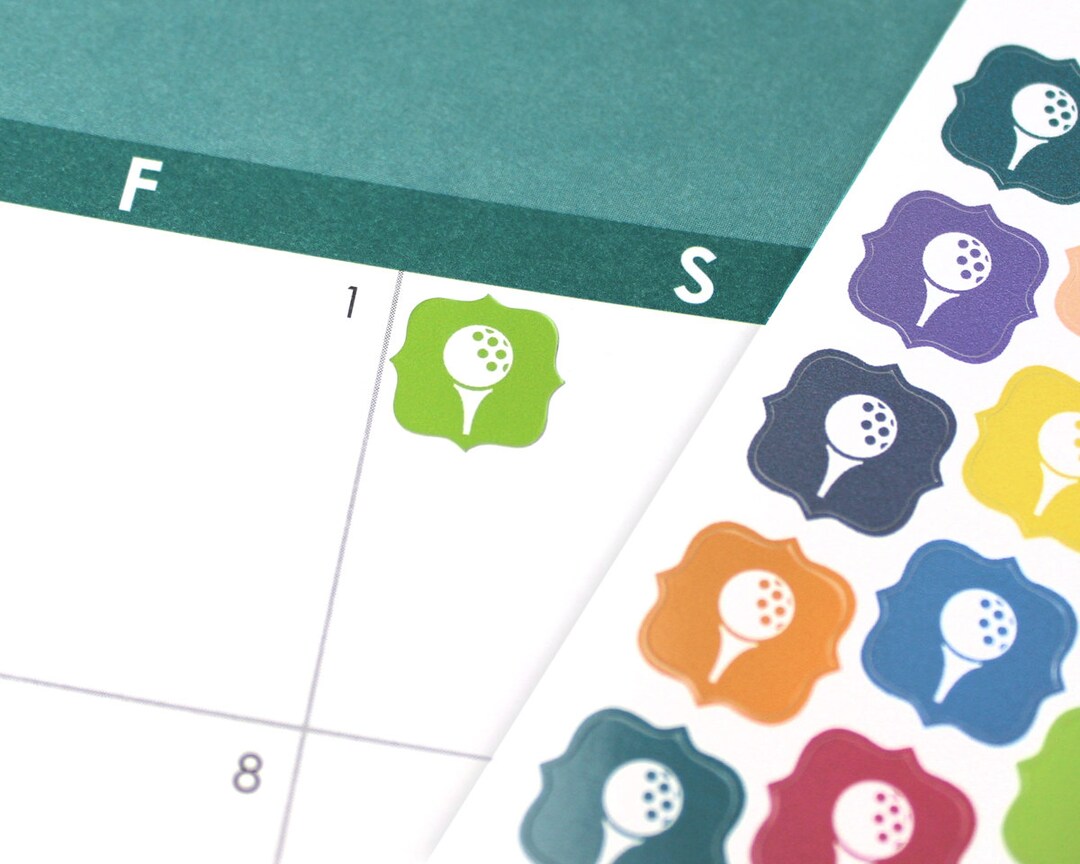 48 Golf Planner Stickers, Ball Tee Icons, Putting, PGA Tracker, 2026 ...