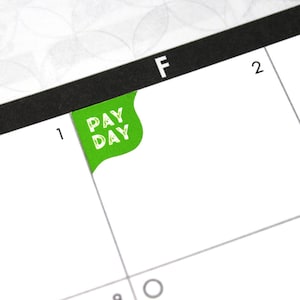 36 Pay Day Corner Planner Stickers - Payday Reminder, Paycheck Tracker ...