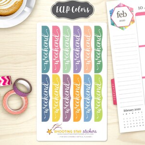 12 Weekend Header Stickers colorful bracket planner stickers | Etsy