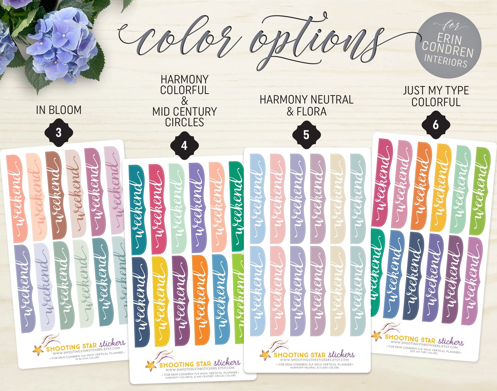 12 Weekend Header Stickers Colorful Bracket Planner Stickers - Etsy