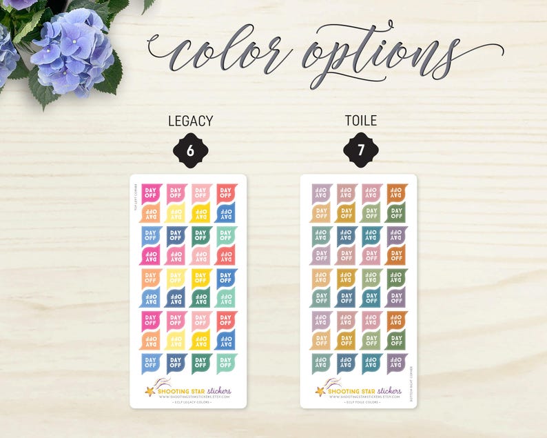 36 Day off Corner Planner Stickers, Work School Vacation Tracker, Any ...