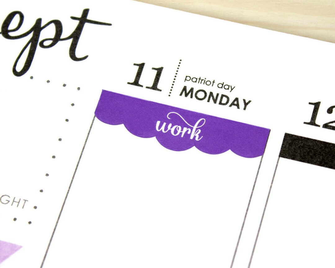 24 Work Planner Stickers, Scalloped Work Headers, Shift Meeting ...