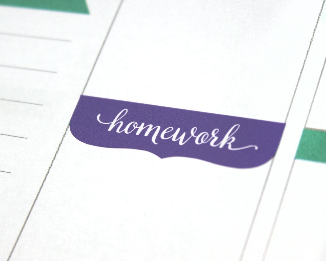 24 Homework Planner Headers Student Reminder Sticker Fits - Etsy
