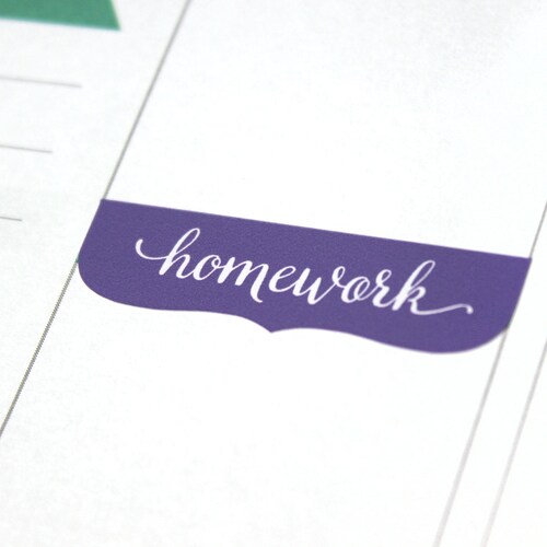 24 Homework Planner Headers Student Reminder Sticker Fits - Etsy