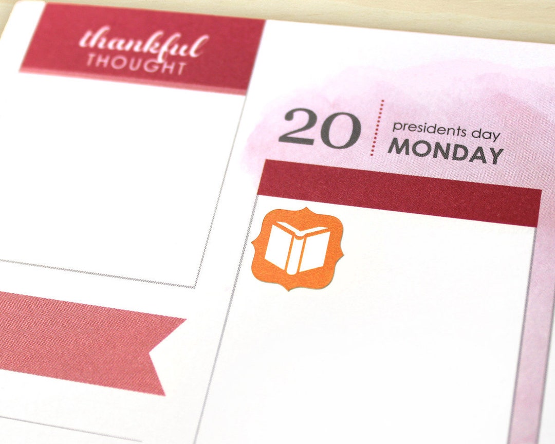 48 Book Icon Planner Stickers - Library Return Writing Club Report ...
