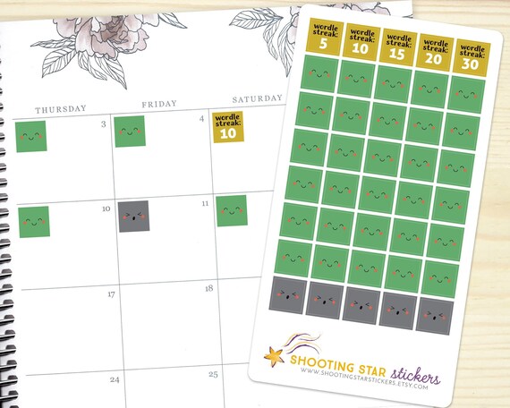 Wordle Stickers Streak Tracker Wordle Planner Stickers - Etsy