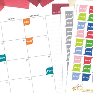 36 WORK Corner Planner Stickers - Work Shift Scheduling, Work Reminder ...