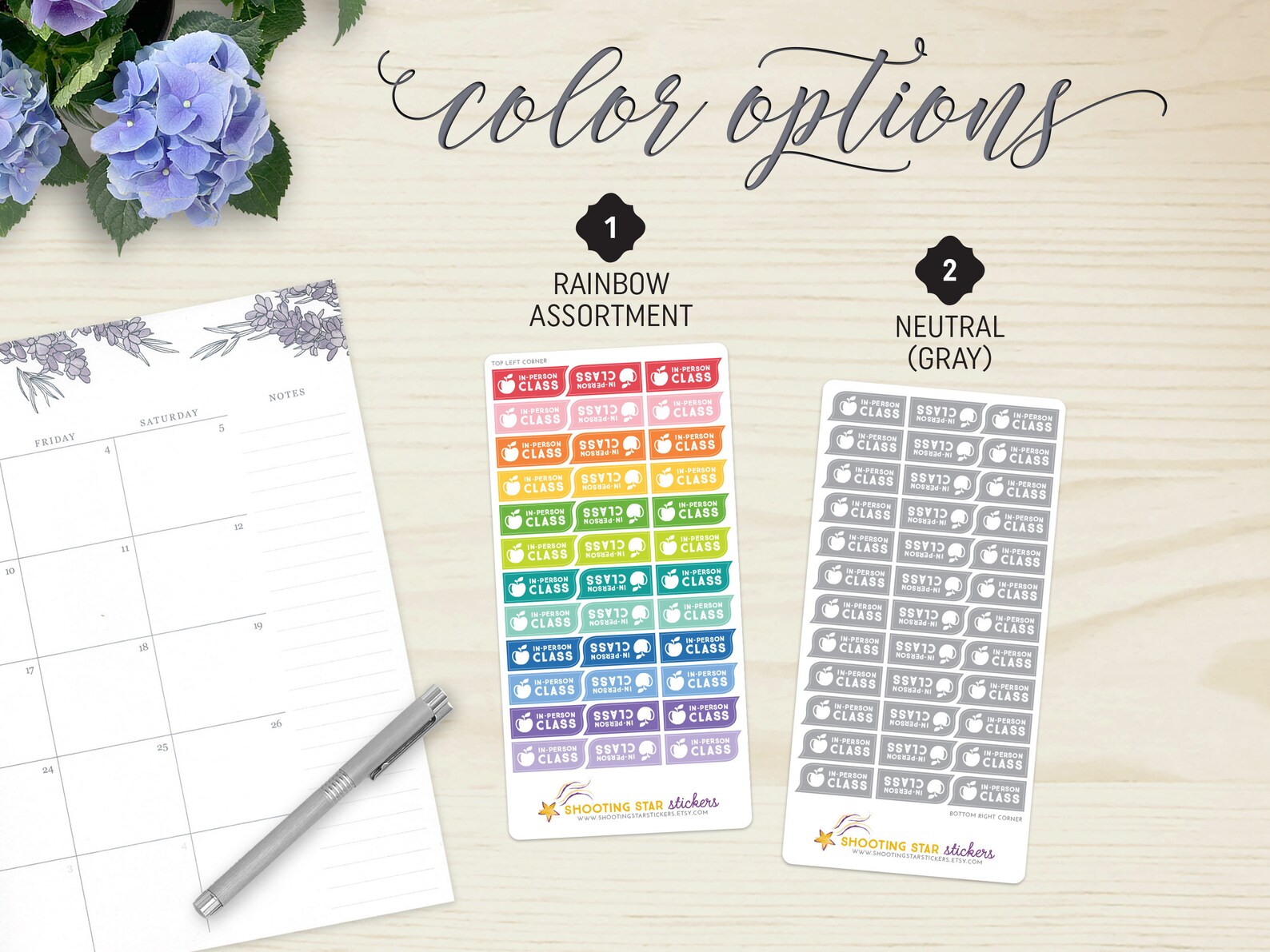 36 In-person Class Corner Planner Stickers - Any Corner, Hybrid School ...
