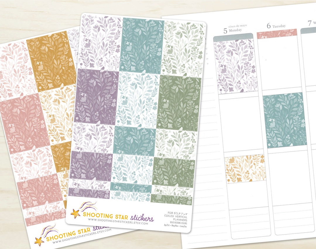 ECLP Bold Blooms Planner Boxes Set - Floral Watercolors - Full Boxes ...