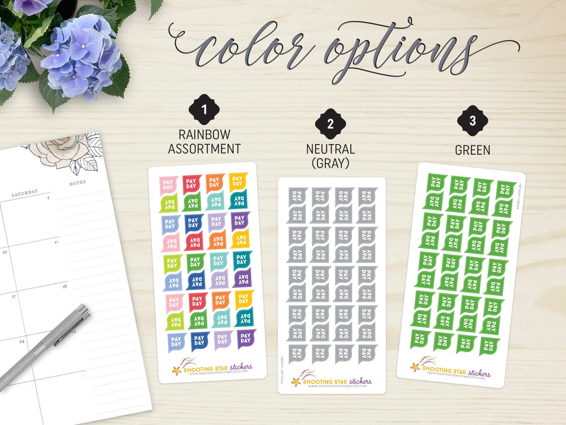 36 Pay Day Corner Planner Stickers Payday Reminder Pay - Etsy