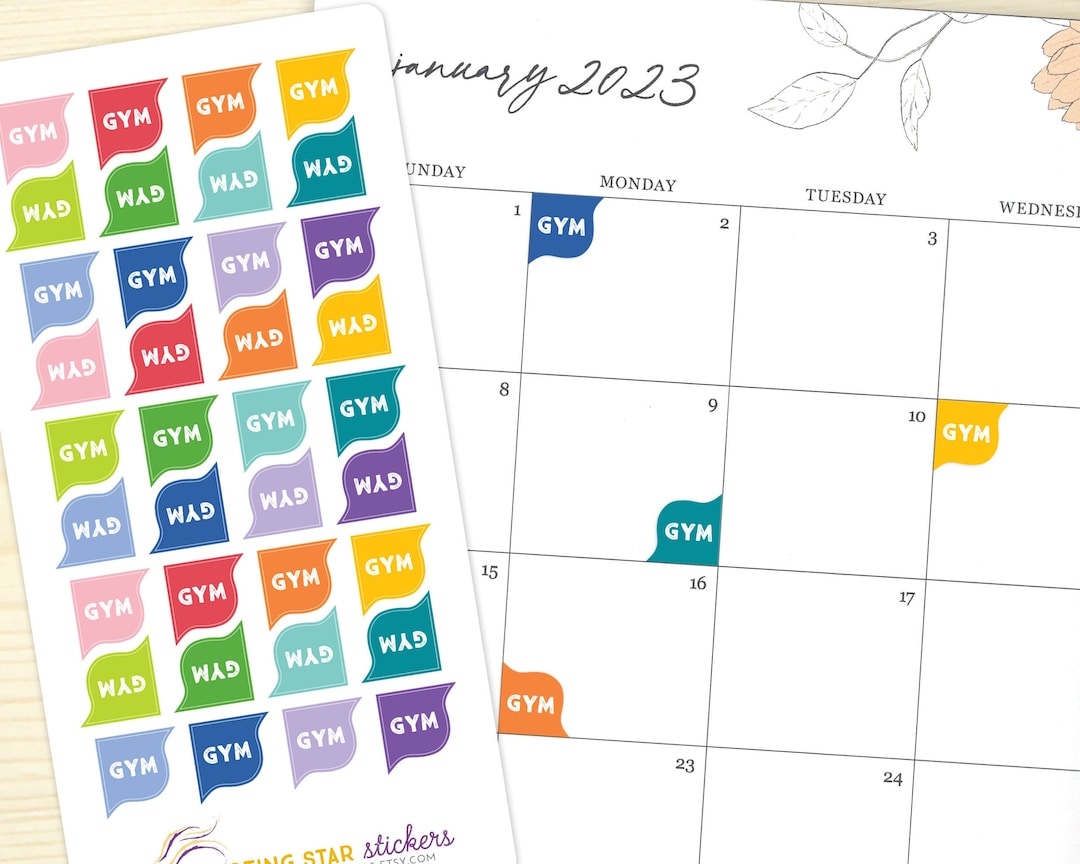 36 Gym Corner Planner Stickers 2024 EC Colors, Any Corner, Gym Tracker ...