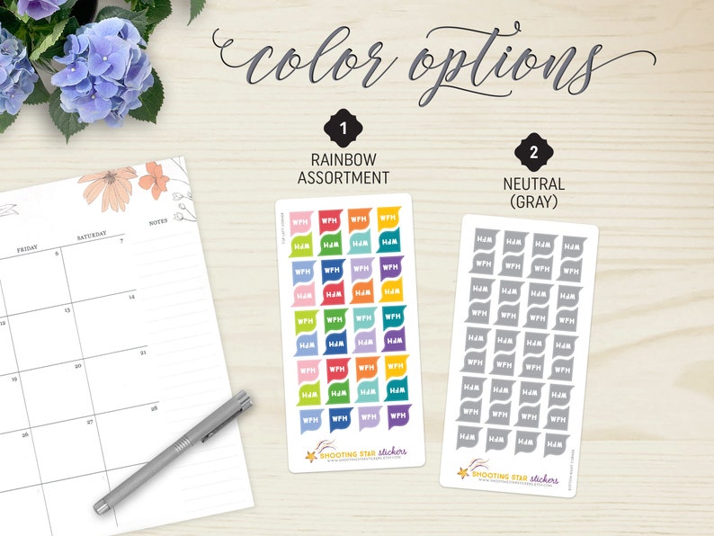 36 WFH Corner Planner Stickers - Work From Home, Schedule Tracker, Work ...