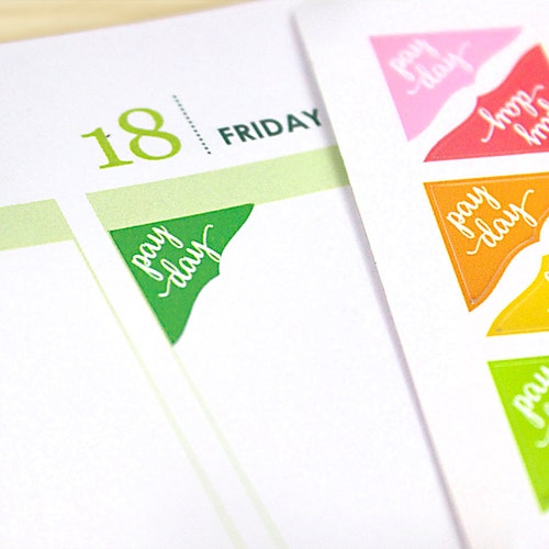 36 Pay Day Corner Planner Stickers Payday Reminder Pay | Etsy