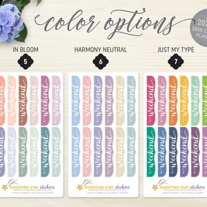12 Weekend Header Stickers, Colorful Banner Planner Stickers, for 2023 ...