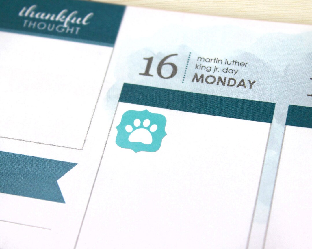48 Pet Reminder Planner Stickers Paw Print Icon Dog Cat - Etsy Norway