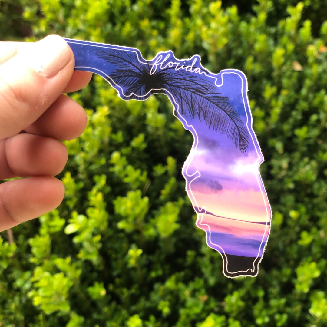 Florida Vinyl Sticker- Waterbottle Sticker- Laptop Sticker - FL - State ...