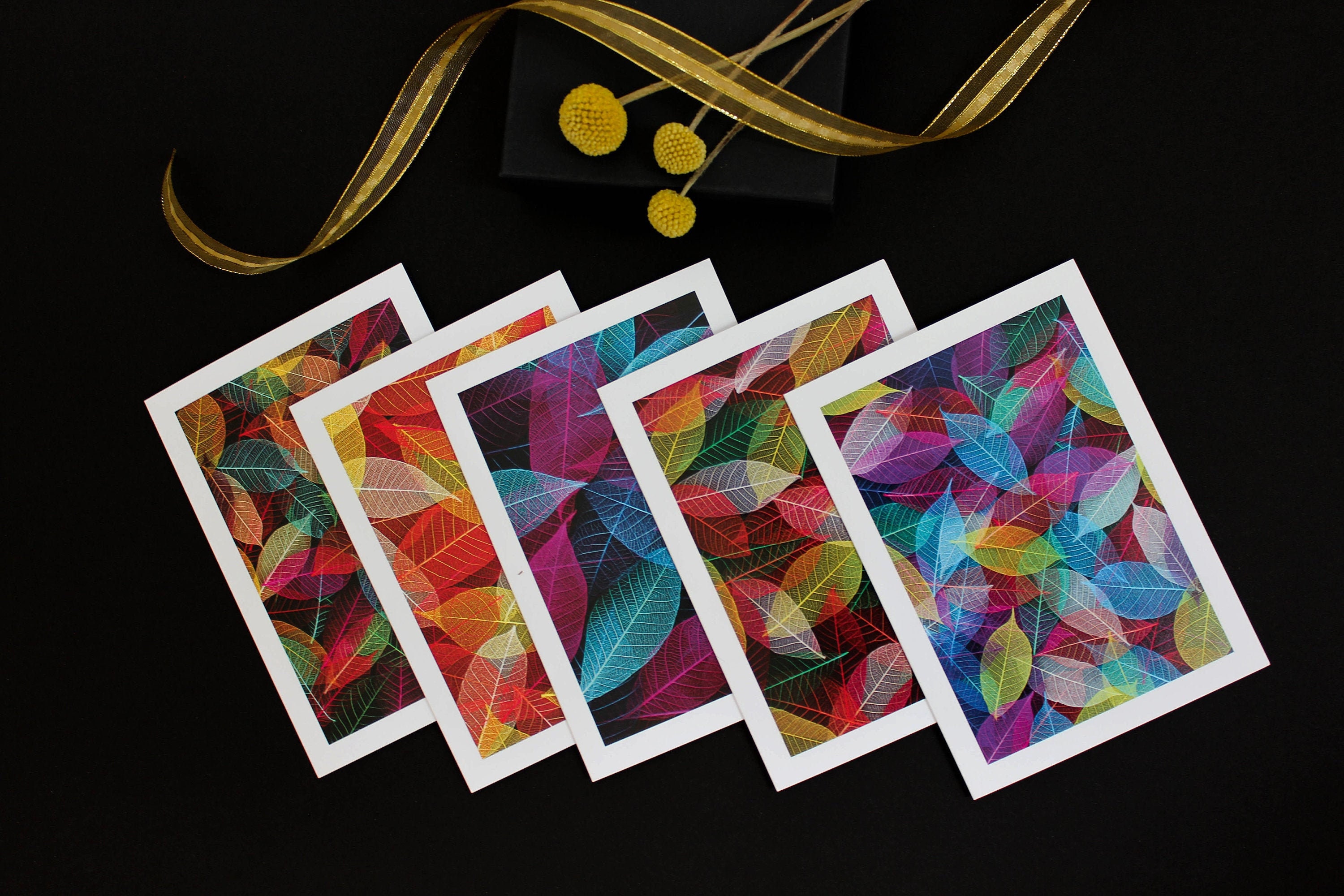 Leaves Greeting Card Set of 5 | Etsy