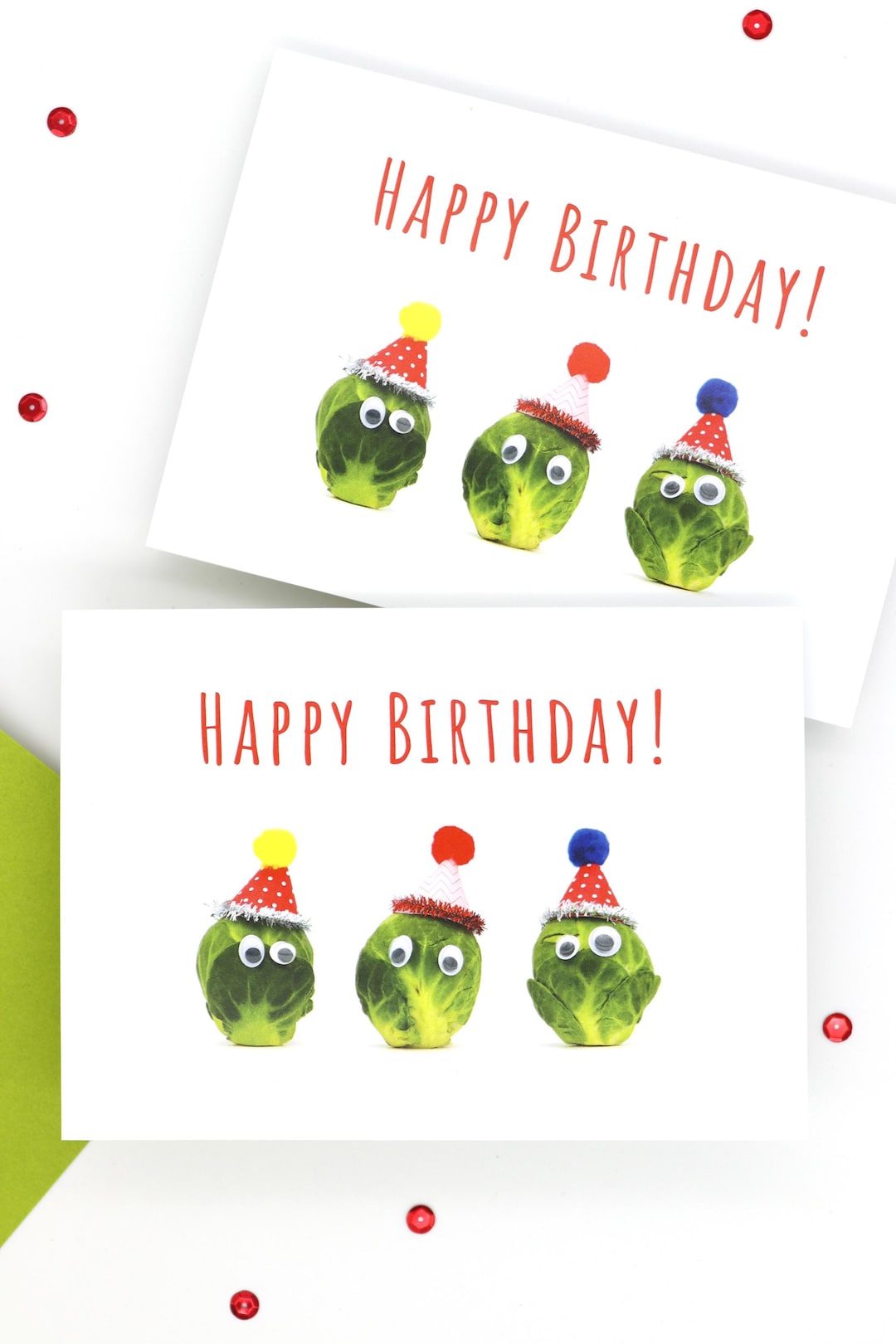 Brussels Sprouts Birthday Greeting Card Set of 5 - Etsy