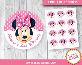 Minnie mouse labels | Etsy