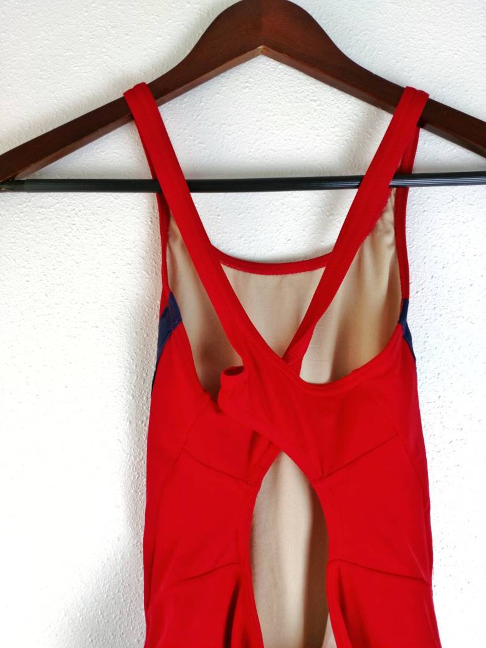 Retro Vintage 80s Red Blue Swimsuit Bikini 1980s Womens Etsy