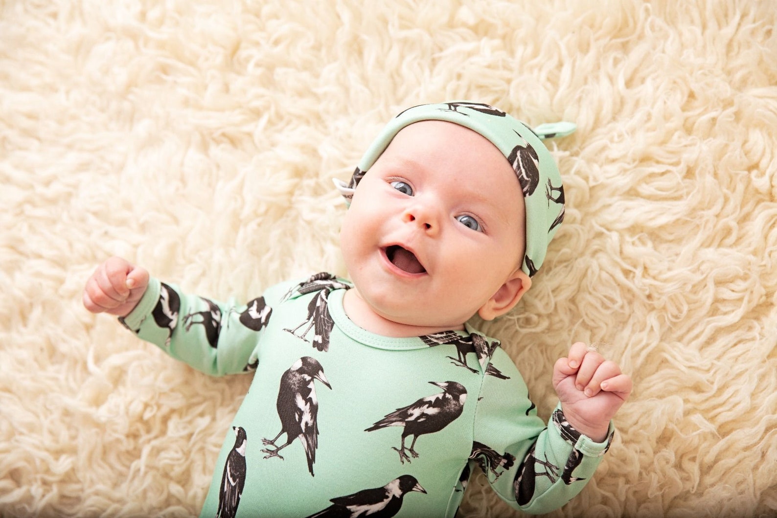 Organic Baby Onesies Long Sleeve Onesie Magpie 000 1 - Etsy