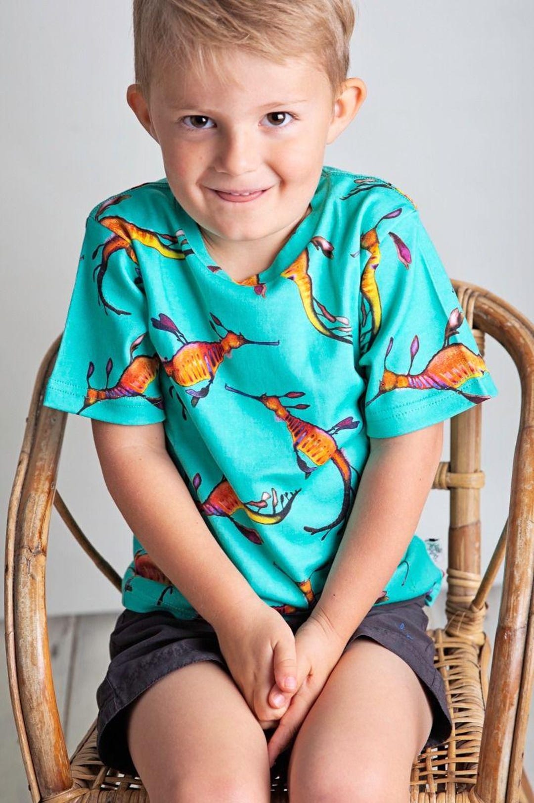 Organic Children's Tee Australian Made Fashion weedy Sea Dragon Kids ...