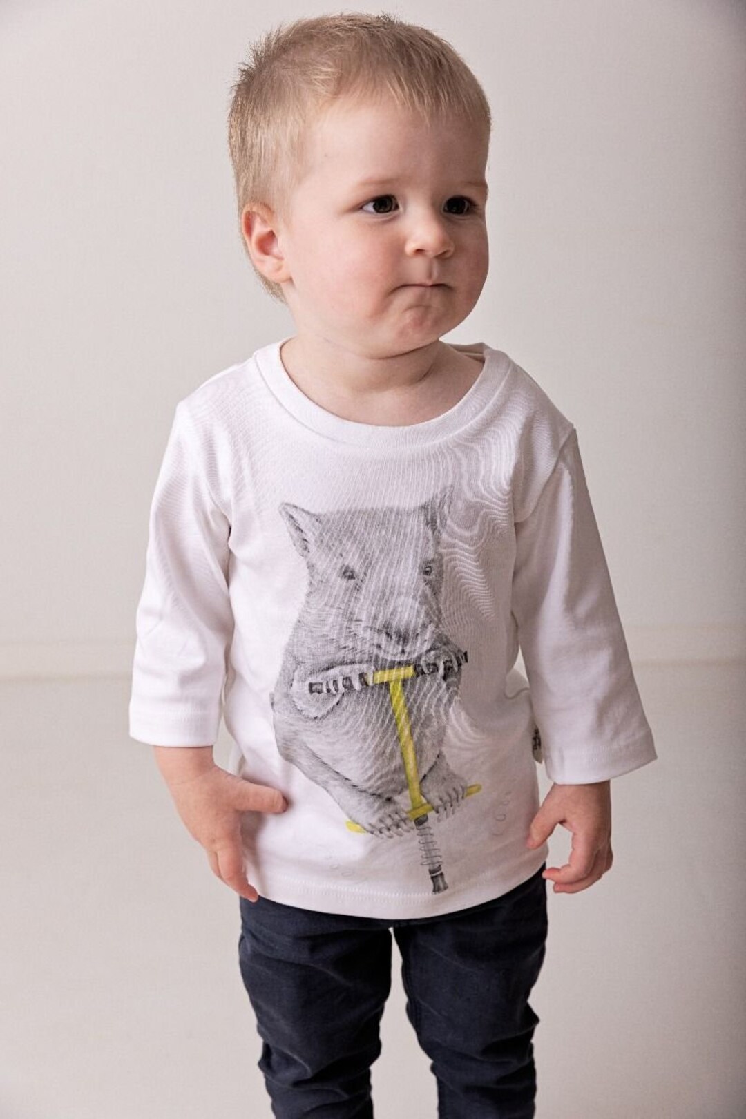 Wombat on a Pogo 3/4 Long Sleeve Tee Made in Australia Children's ...