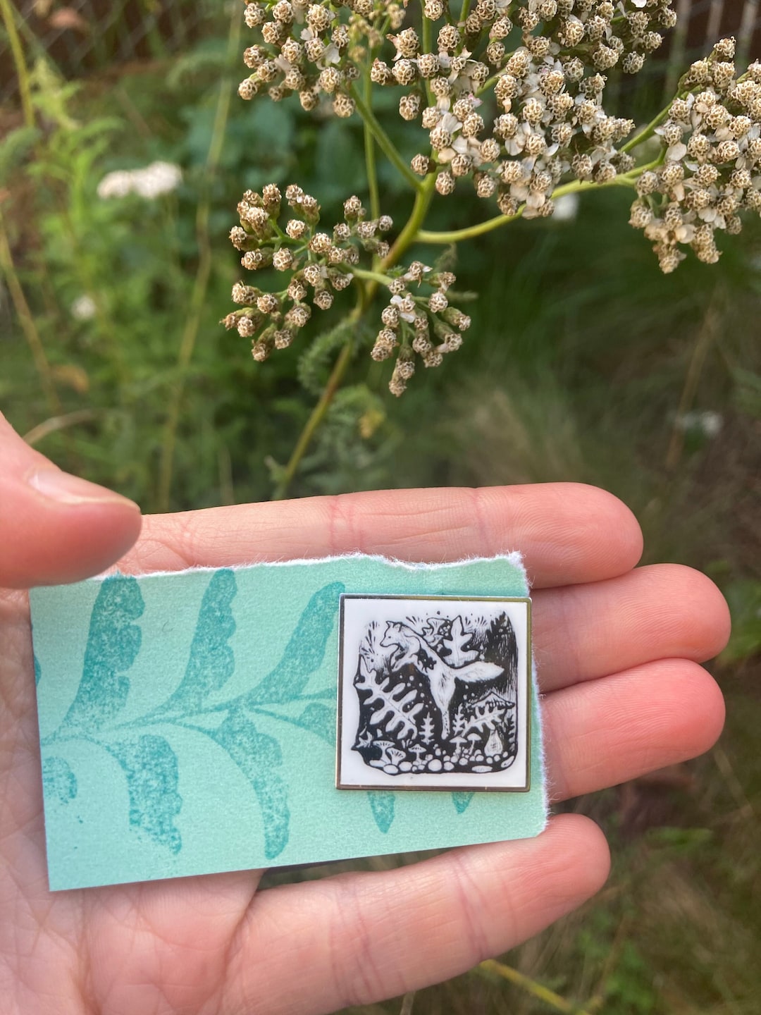 Jumping Fox and Ferns Pin || Forest Magic Metal Pin - Etsy