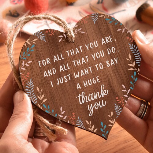 Thank You Wooden Heart Gift Sentimental Keepsake Gifts for | Etsy UK