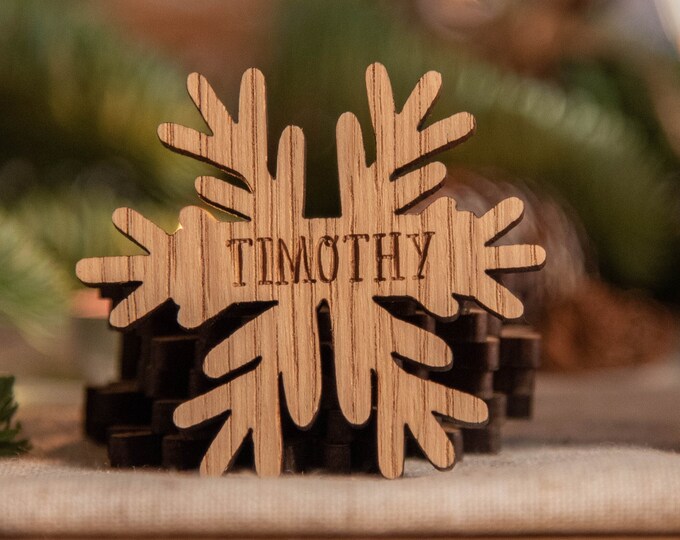 Christmas Personalised Snowflake Place Names Decorations - Etsy UK