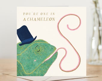You're One in A Chameleon Greetings Card - Etsy