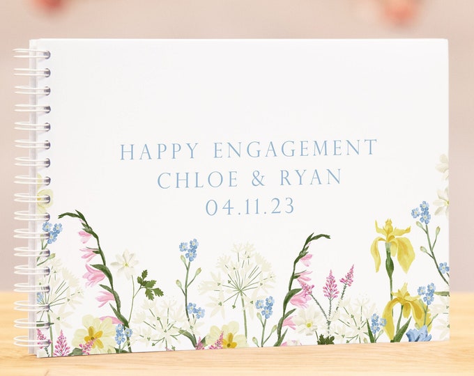 Engagement Signing Book for Engagement Party | Just Engaged Guestbook ...