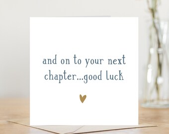 Here's to the Next Chapter Card // Graduation Card // Retirement Card ...