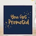 Navy and Gold You Got Promoted Card You Were Promoted Job for Her for ...