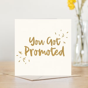 Navy and Gold You Got Promoted Card You Were Promoted Job for Her for ...
